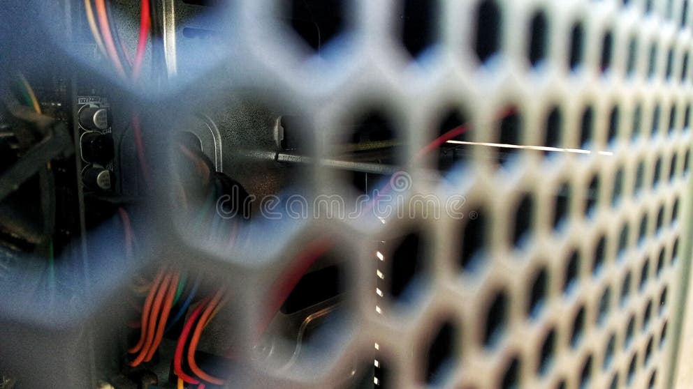 Looks Blurry and Close Up of the Hexagonal Vents on the Computer& X27;s ...
