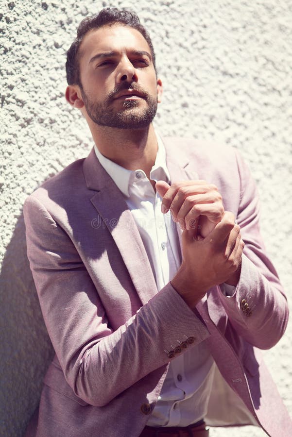 He Looks Damn Good. a Well-dressed Young Man Posing Outside. Stock ...