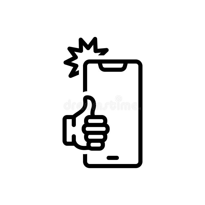 Black Line Icon for Looks, Thump and Glimpse Stock Illustration ...