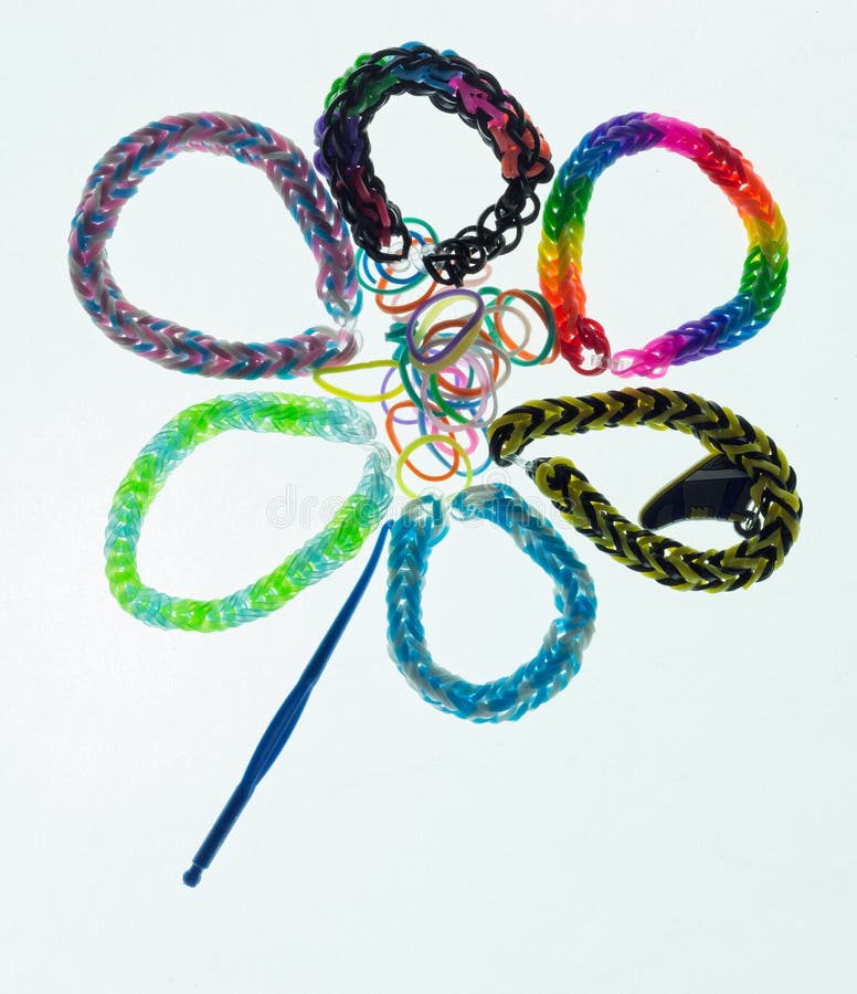 Loom Band Bracelets stock image. Image of loom, band - 42124219