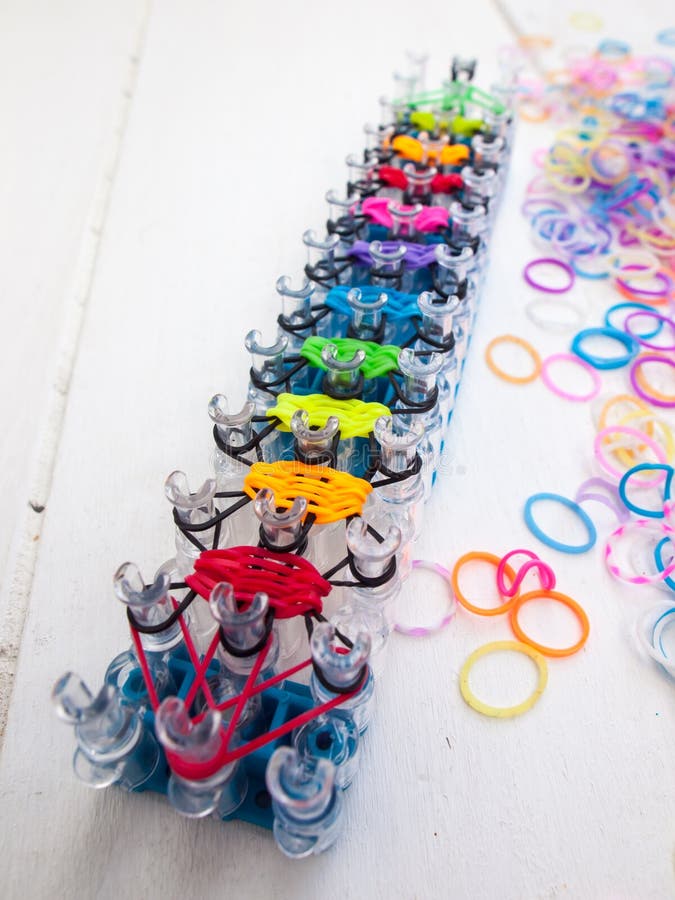 Loom bands and loom stock image. Image of bracelets, loom - 43646553