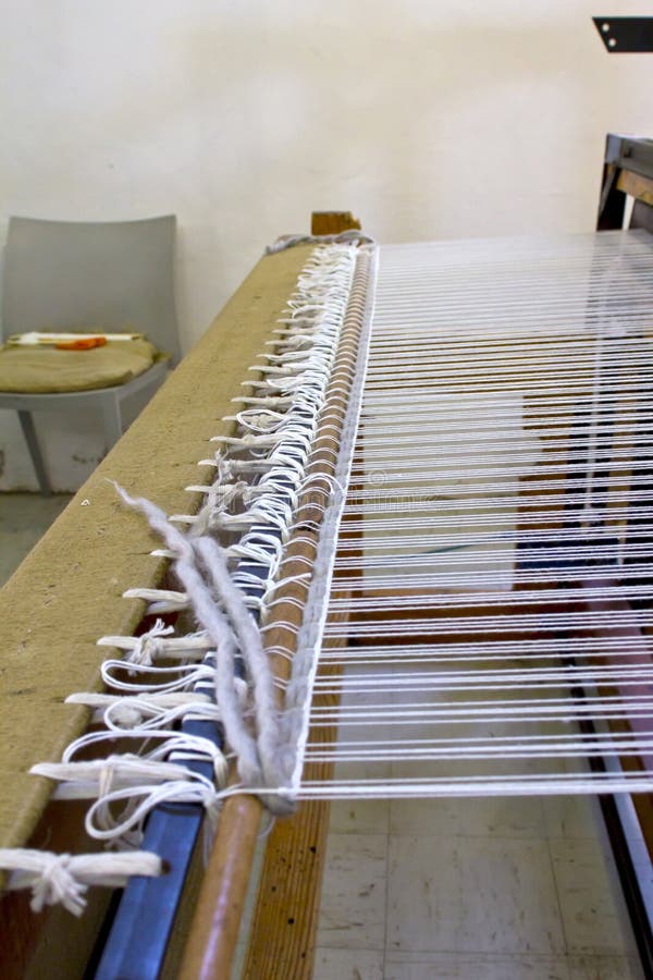 Multiple Yarn Bobbins on Loom Framework Stock Image - Image of large ...