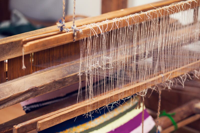 Loom with thread stock image. Image of handwork, ancient - 101700795