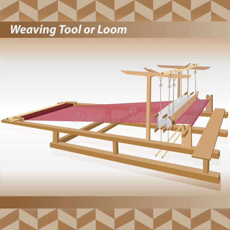 Loom stock vector. Illustration of workshop, engraving - 65691564