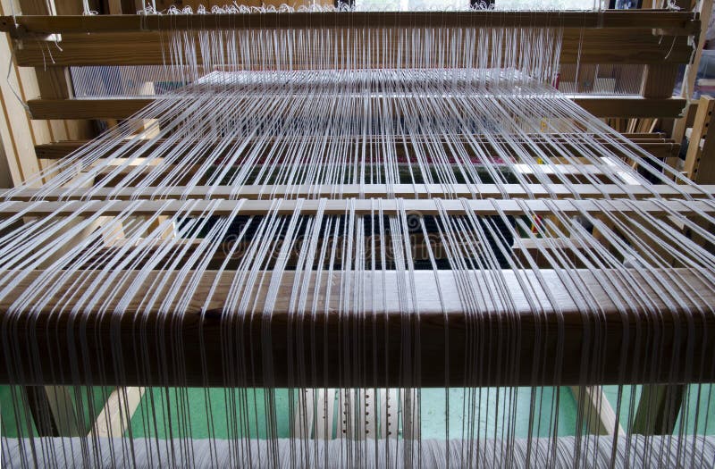 Loom with warp stock photo. Image of technology, closeup - 53438808
