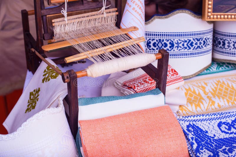 Loom white thread homemade stock image. Image of fashioned - 55369539