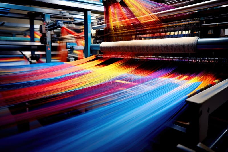 A Loom at Work with Vibrant Colors. Generative AI Stock Image - Image ...