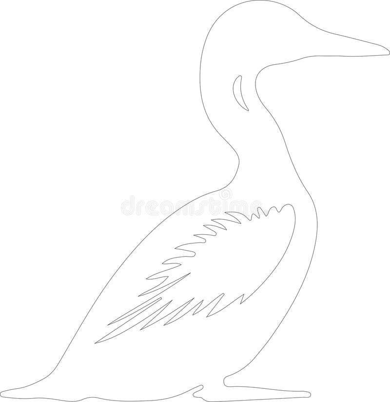 Loon Outline Silhouette Generative Ai Stock Vector - Illustration of ...