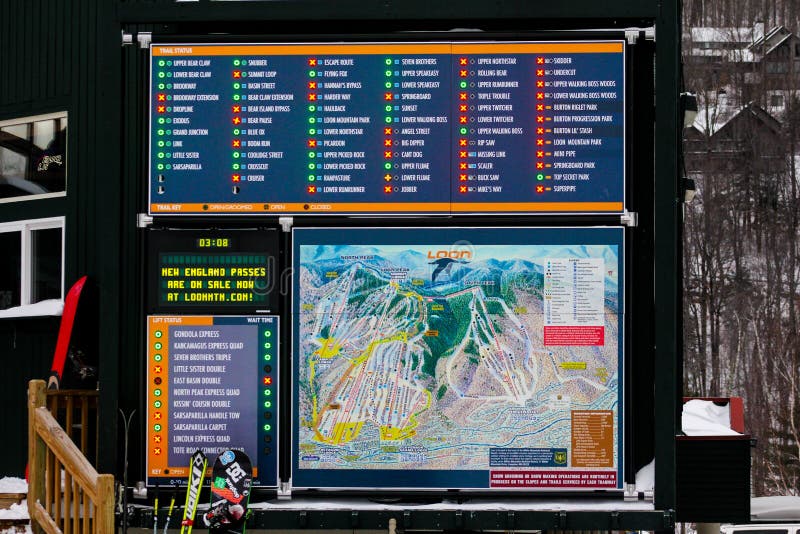 Loon Trail Board, Lincoln, NH Editorial Photo - Image of skiing, slopes ...