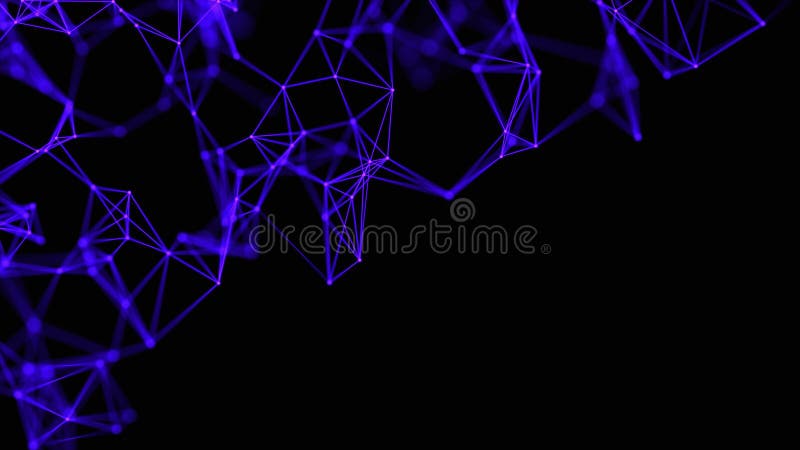 Loop Abstract Digital Plexus Background of Blue Purple Gradient Shining Lines and Dots Stock ...