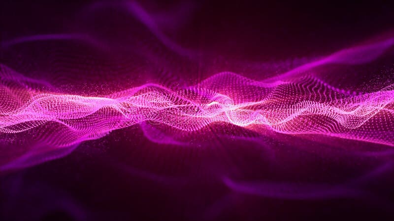 Loop Animation of Abstract Pink Waves Made of Glowing Particles Moving ...