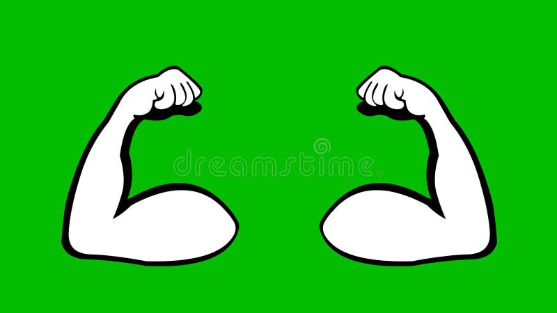 Arm Flexing Muscle Drawing 2D Animation Stock Footage - Video of flex ...