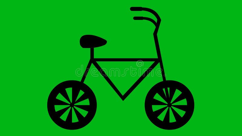 Loop Animation of the Black Silhouette of a Bicycle Moving the Wheels ...