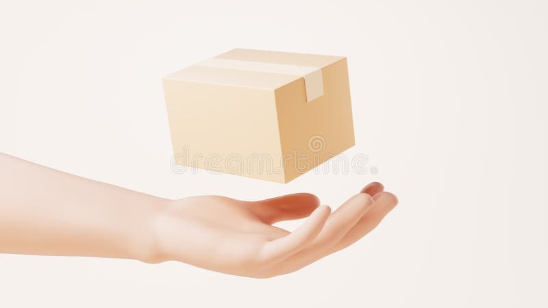 Loop Animation of a Cardboard Box in a Hand, 3d Rendering Stock Video ...