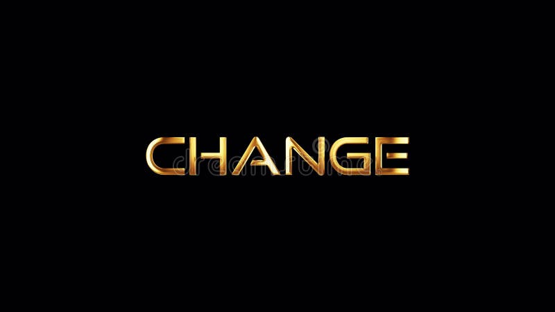 Loop Animation of CHANGE Golden Text Shine Light Motion Stock Footage ...