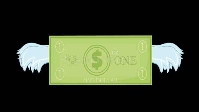 Loop Animation of a Dollar Bill Motion Wings Stock Footage - Video of ...