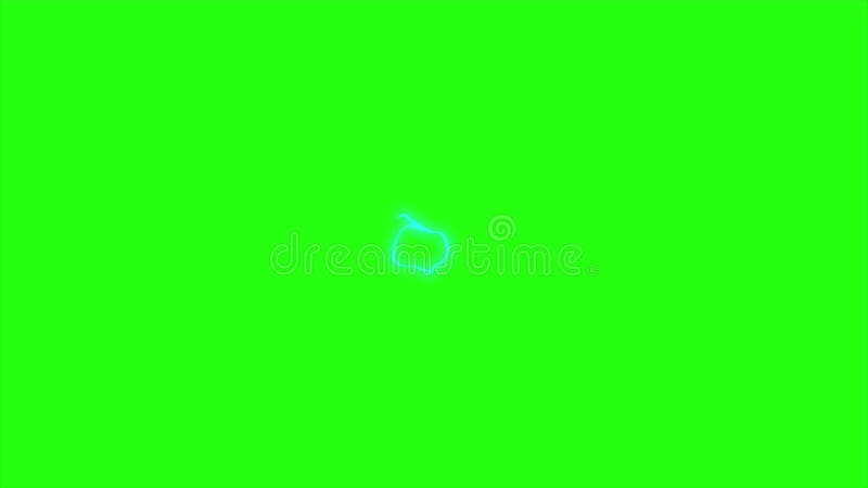 Loop Animation Electric with Comic Style on Green Screen Background ...