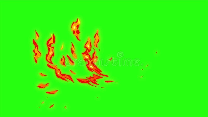Loop Animation Fire on Green Screen Background Stock Footage - Video of ...