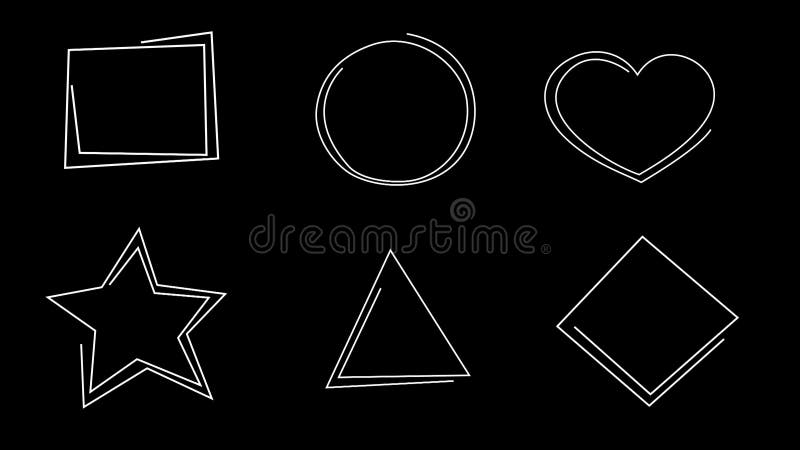 Loop 2d Animation Geometry Abstract Figure White Lines. Motion Stock ...