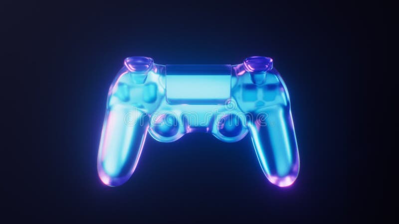 Loop Animation of Gamepad with Dark Neon Light Effect, 3d Rendering ...