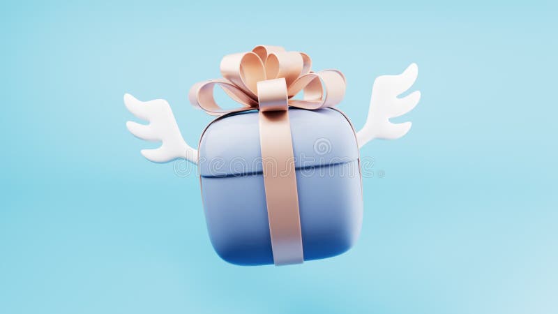 Loop Animation of Gift Box with Cartoon Style, 3d Rendering Stock ...