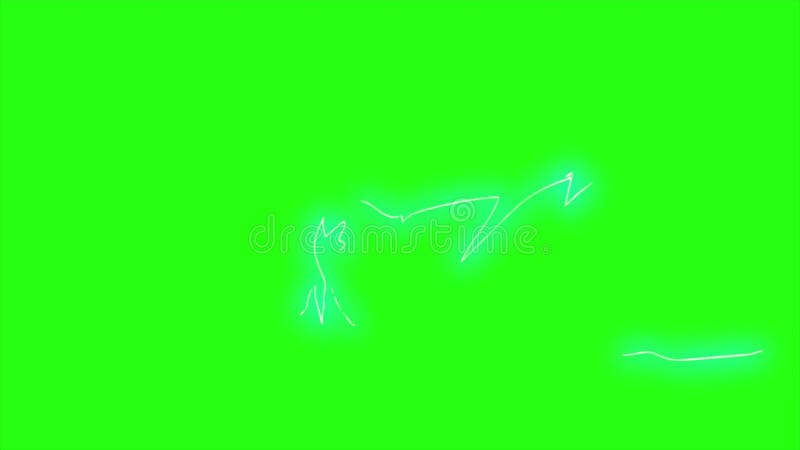Loop Animation Lightning on Green Screen Background Stock Footage ...