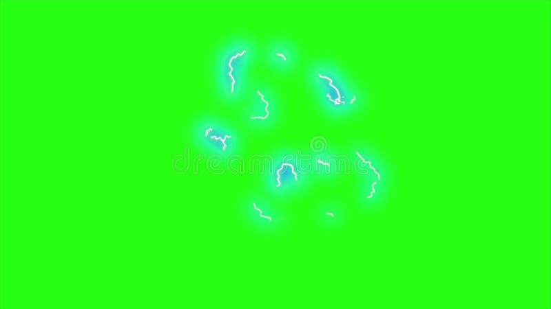 Loop Animation Lightning on Green Screen Background Stock Footage ...
