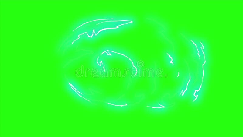 Loop Animation Lightning on Green Screen Background Stock Footage ...