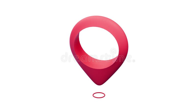 Loop Animation of Location Mark with Alpha Channel, 3d Rendering Stock ...