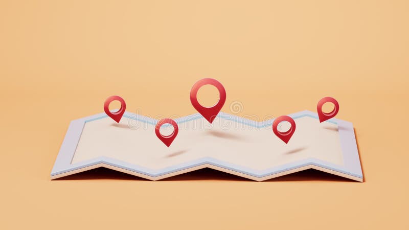 Loop Animation of Map and Location Pointer, 3d Rendering Stock Video ...