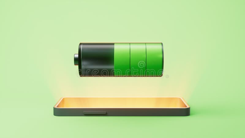 Loop Animation of Mobile Phone with Battery on it, 3d Rendering Stock ...