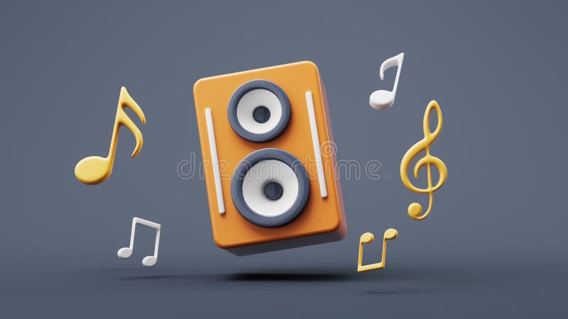 Loop Animation of Music Instruments with Cartoon Style, 3d Rendering ...