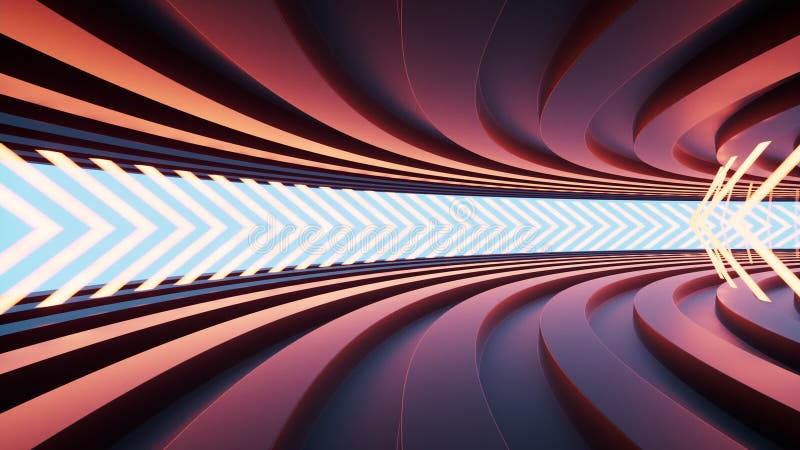 Loop Animation of Neon Lights and Tunnels, 3d Rendering Stock Video ...