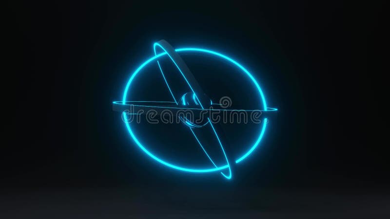Loop Animation of Neon Rotation Sphere with Rotation Orbits Stock ...