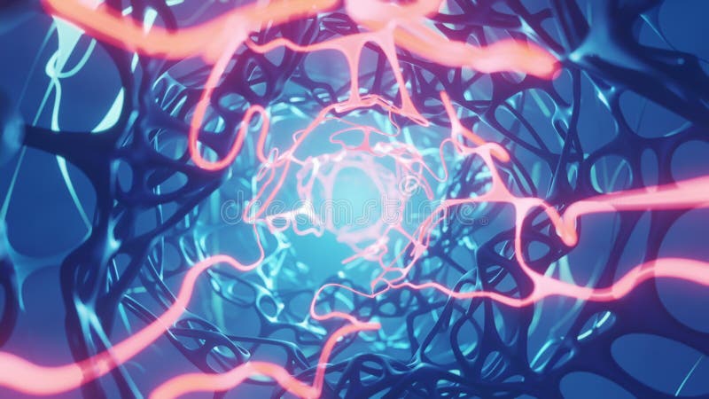 Loop Animation of Neurological Net System, 3d Rendering Stock Footage ...