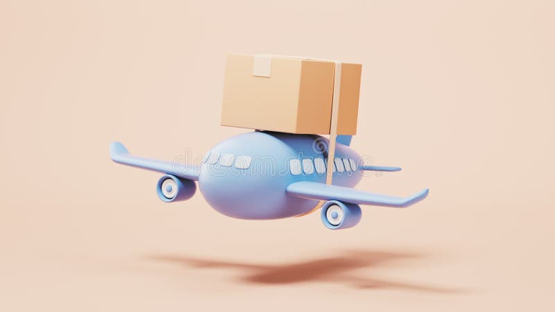 Loop Animation of Plane and Cardboard Box, 3d Rendering Stock Video ...