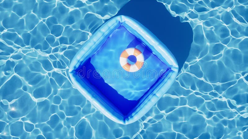Loop Animation of Rippled Water Surface and Swimming Pool, 3d Rendering ...