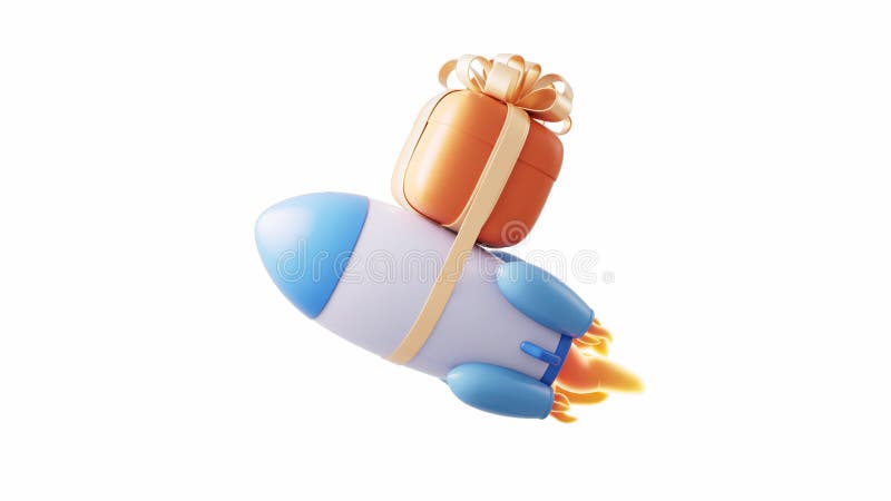 Loop Animation of Rocket with Alpha Channel, 3d Rendering Stock Footage ...