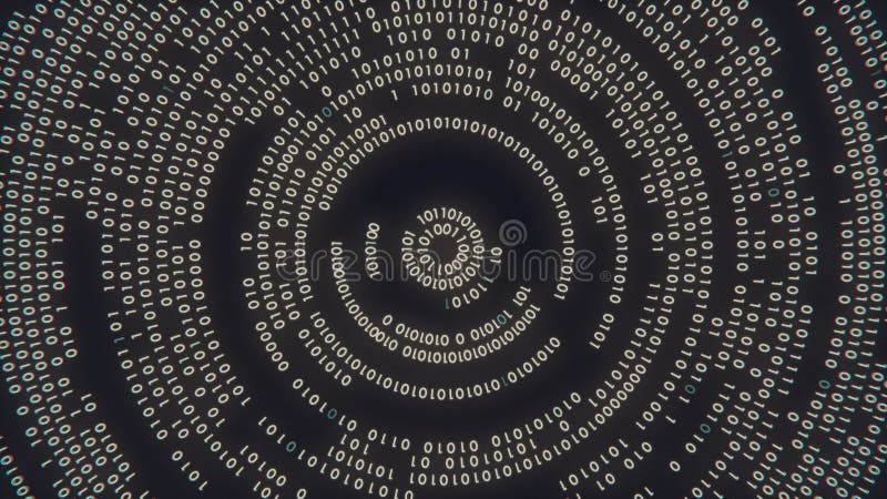 Loop Animation with Running Numbers 0 and 1 Forming Pulsating Circles ...