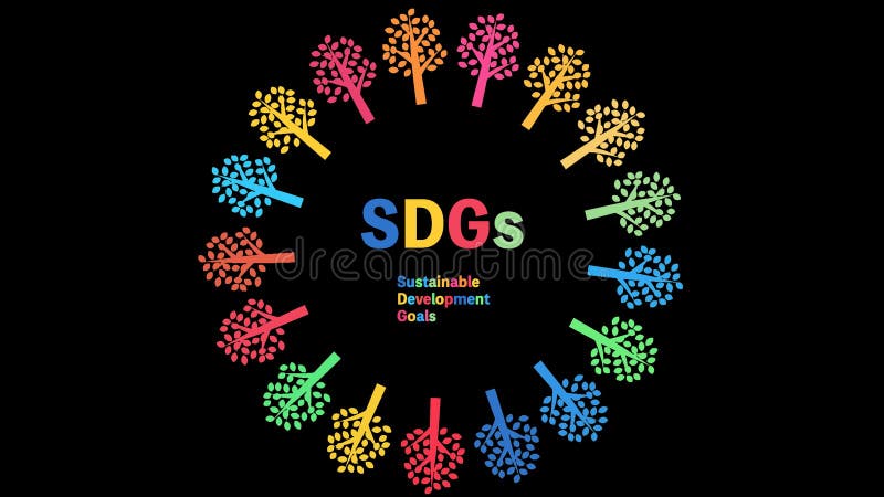 Loop Animation of the SDGs Logo and a Tree in SDG Colors Appearing and ...