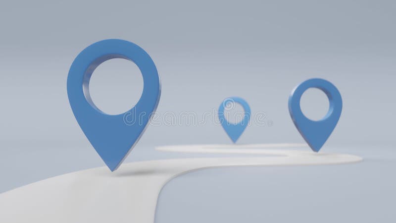 Loop Animation of Search Concept with Simple Locator Mark of Map and ...