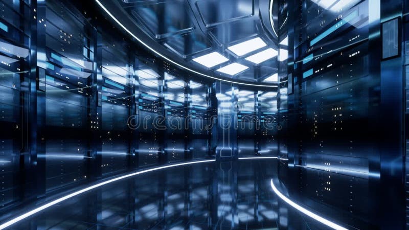 Loop Animation of Sever Racks and Data Center, 3d Rendering Stock Video ...
