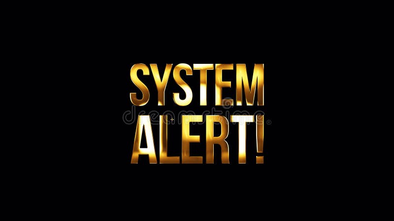 System Alert Gold Shine Light Motion Glitch Text Effect Stock Video ...