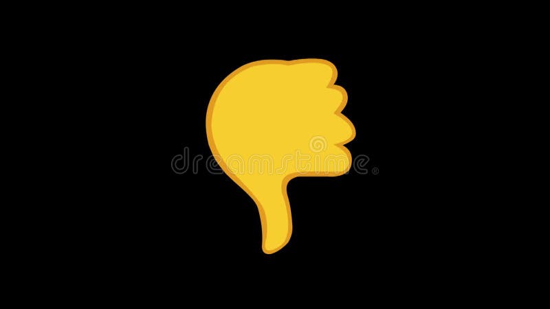 Loop Animation of a Yellow Hand with Thumb Down, in Concept of ...