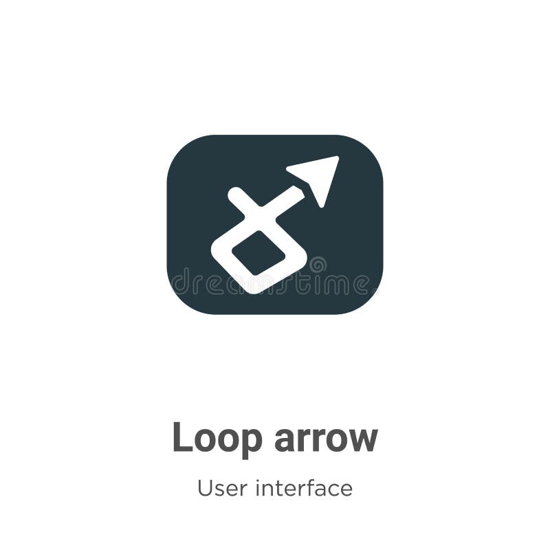 Loop Arrow Vector Icon On White Background. Flat Vector Loop Arrow Icon ...