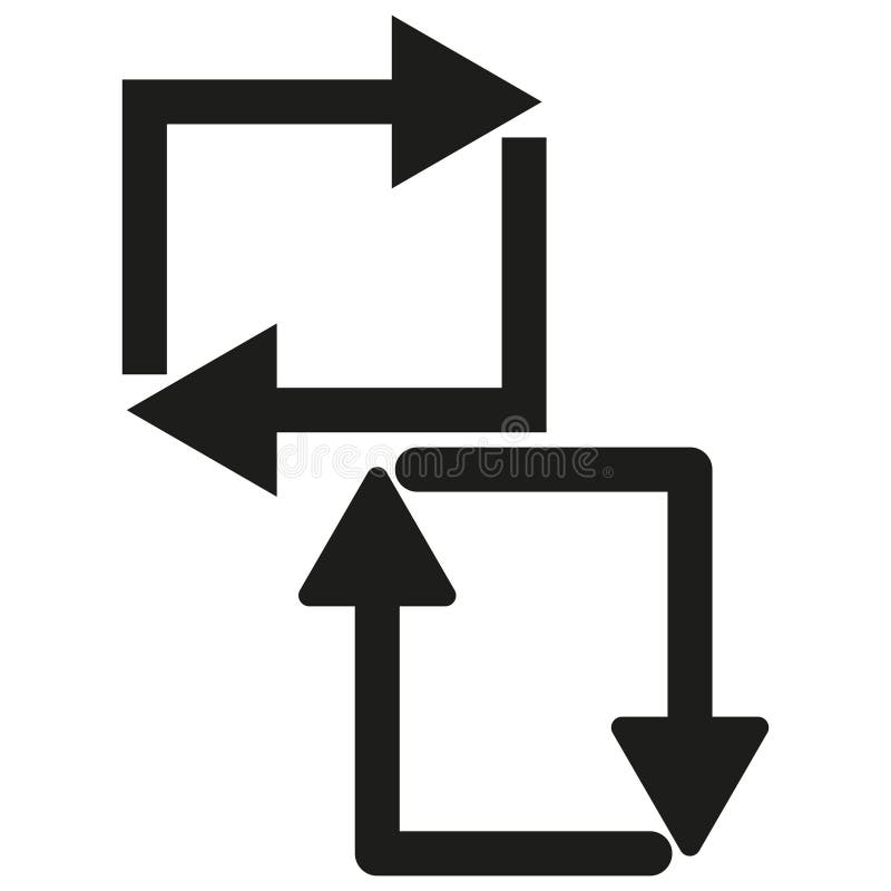 Loop Arrows Icon. Black Rotation Symbol. Vector Illustration ...