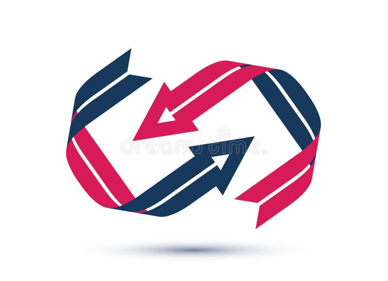 Loop Arrows Vector Logo or Sign, Double Arrows Refresh Symbol, Teamwork ...