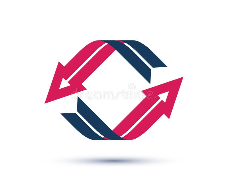 3d Loop 3 Arrows Abstract Icon. Stock Vector - Illustration of identity ...