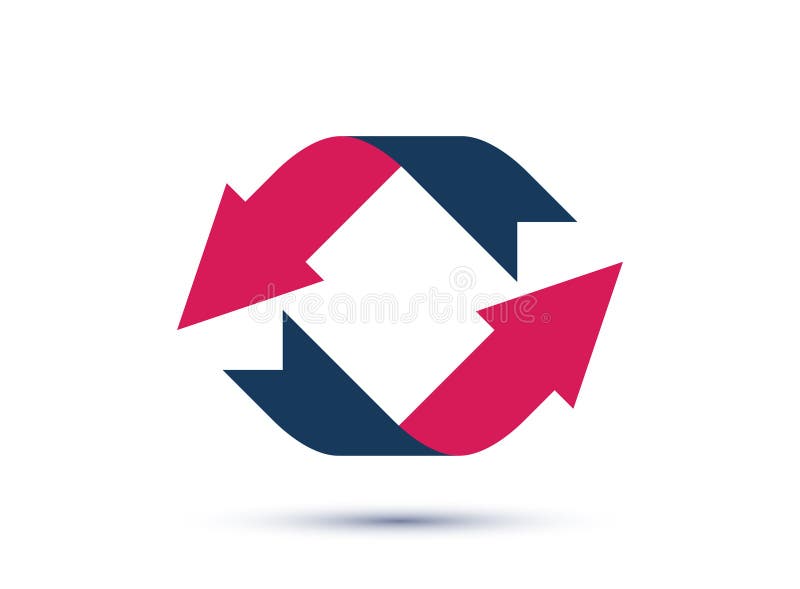Loop Arrows Vector Logo or Sign, Double Arrows Refresh Symbol, Teamwork ...