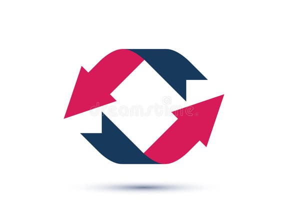 Loop Arrows Vector Logo or Sign, Double Arrows Refresh Symbol, Teamwork ...